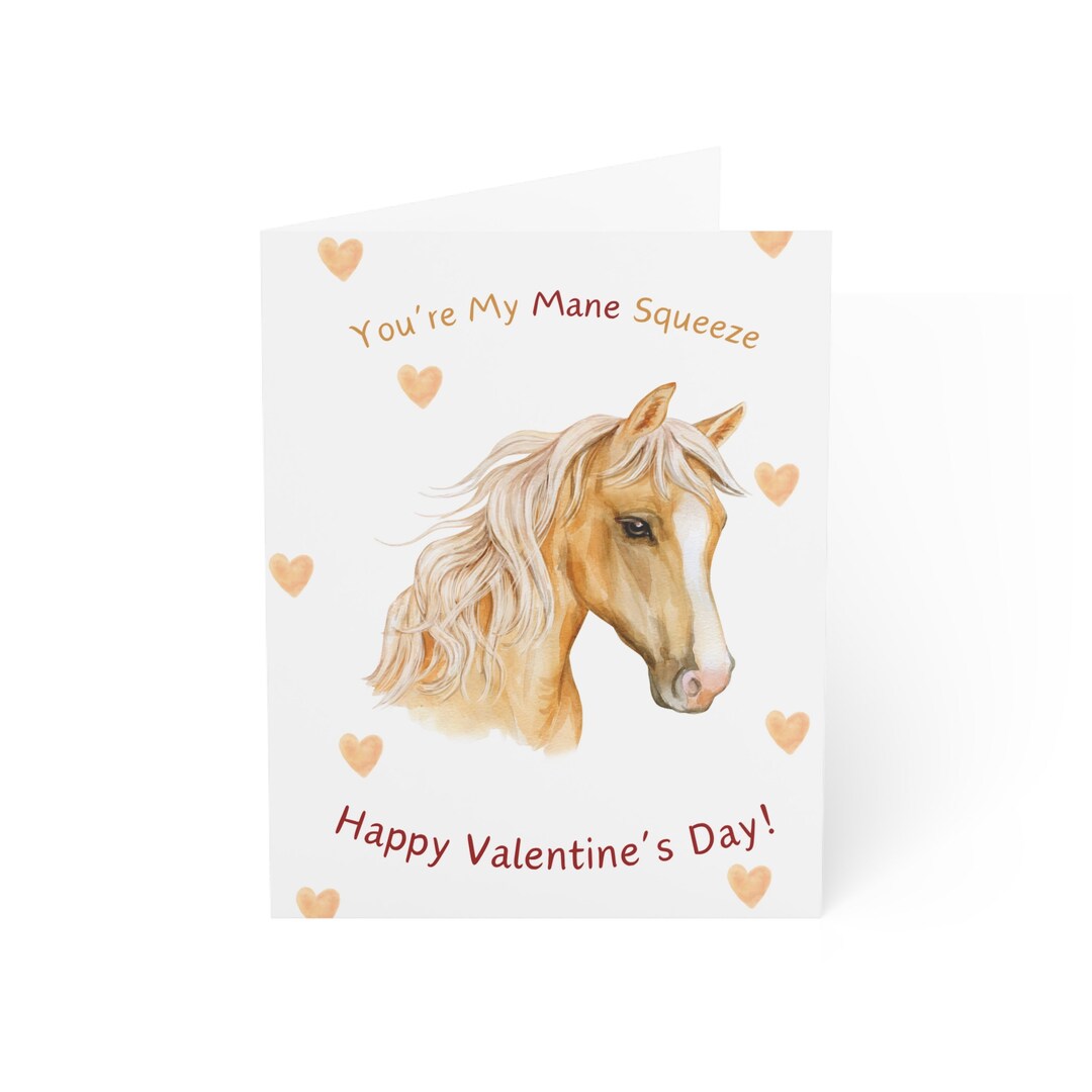 Horse Valentine's Day Card, Cute Valentine's Day Card, Valentine's Day ...