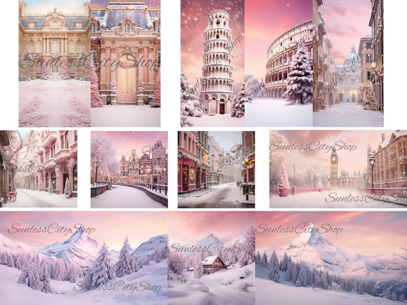 25 Europe Winter Digital Backdrops, Digital Art, Backdrops, Background ...