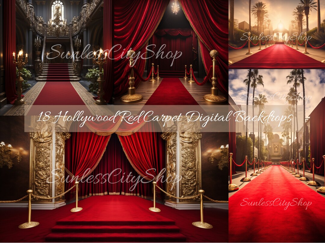 18 Hollywood Red Carpet Digital Backdrops, Digital Art, Backdrops ...