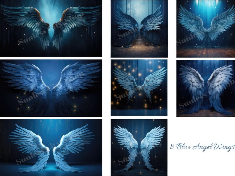 54 Colorful Angel Wings Digital Backdrops, Angel Wings, Digital Art ...