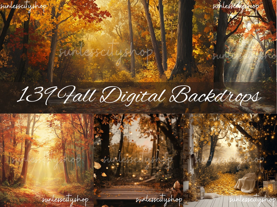 139 Autumn Digital Backdrops Bundle - Perfect for Weddings, Maternity, Birthdays, and Holidays ...