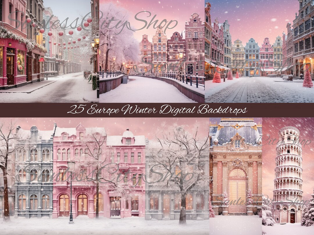 25 Europe Winter Digital Backdrops, Digital Art, Backdrops, Background ...