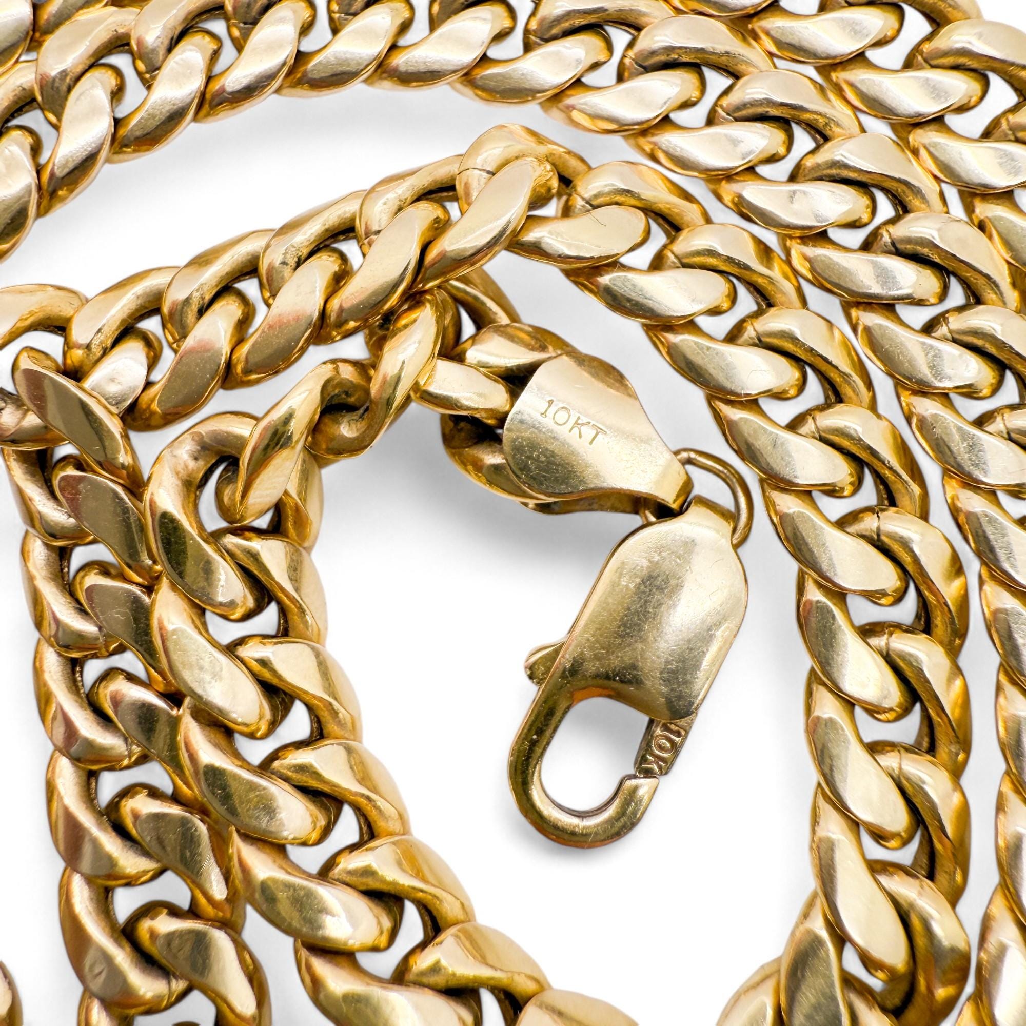 10k Yellow Gold Hollow Cuban Link Chain 32.5g 22" - Etsy