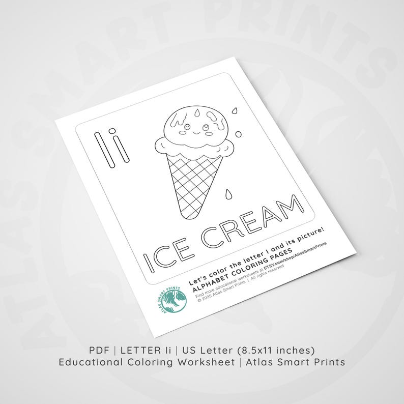 Letter I Coloring Page | Alphabet Coloring Worksheet Kids - Printable ...