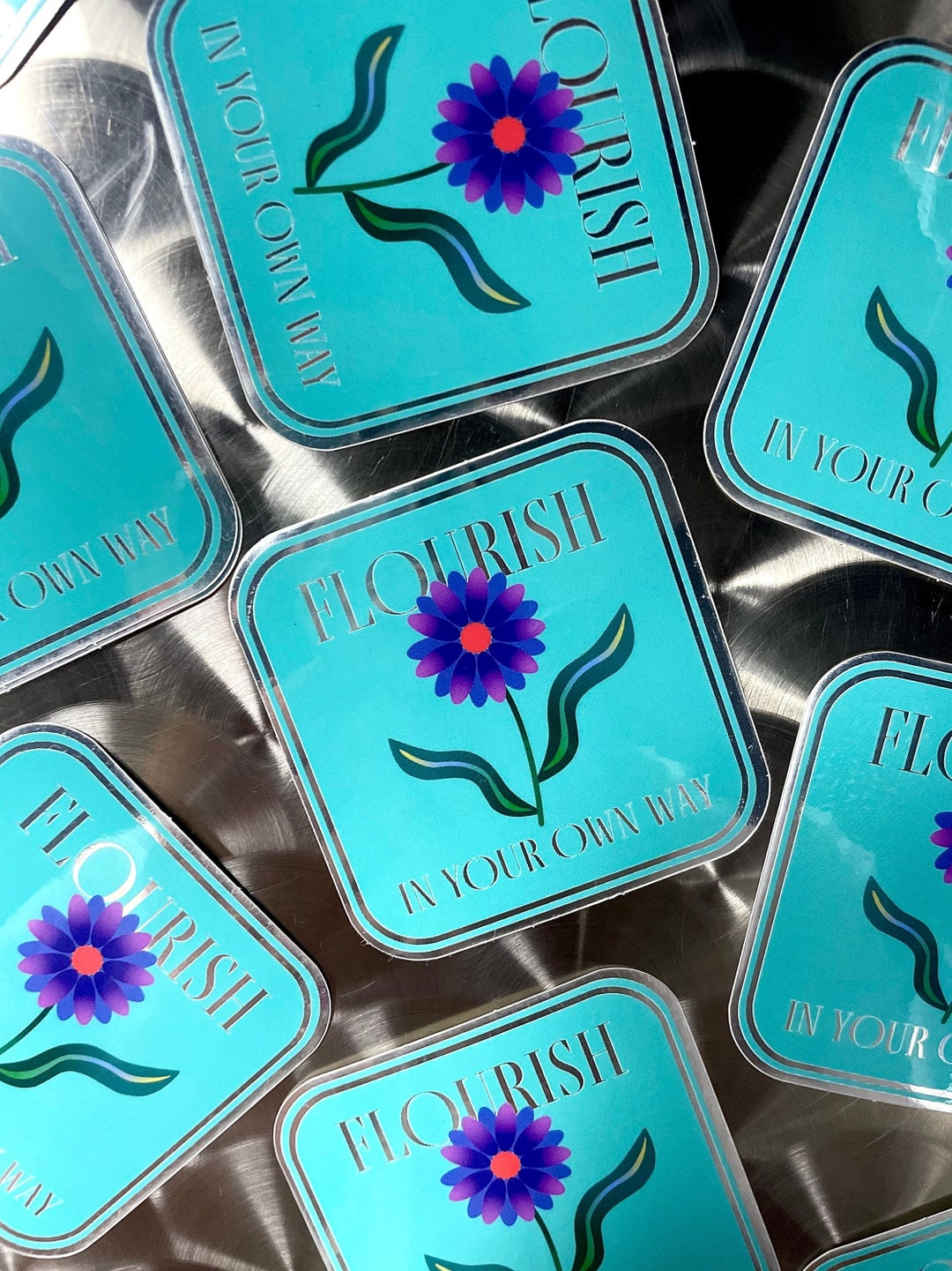 Flourish in You Own Way Vinyl Mirrored Sticker - Etsy