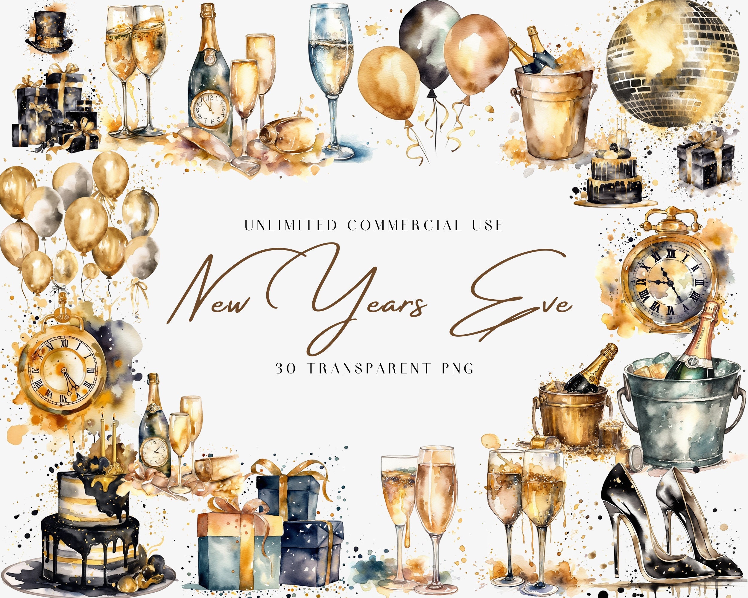 New Years Eve Clipart | Party Clipart | New Year PNG | Celebration ...