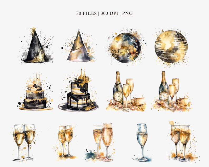 New Years Eve Clipart | Party Clipart | New Year PNG | Celebration ...