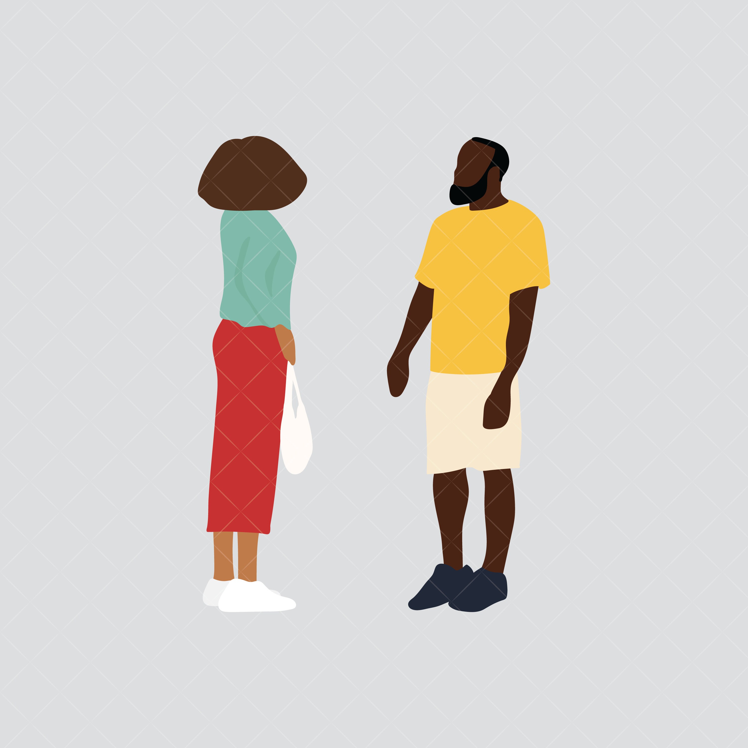 15 VECTOR PEOPLE STANDING | Diverse Set of People in Different Standing ...