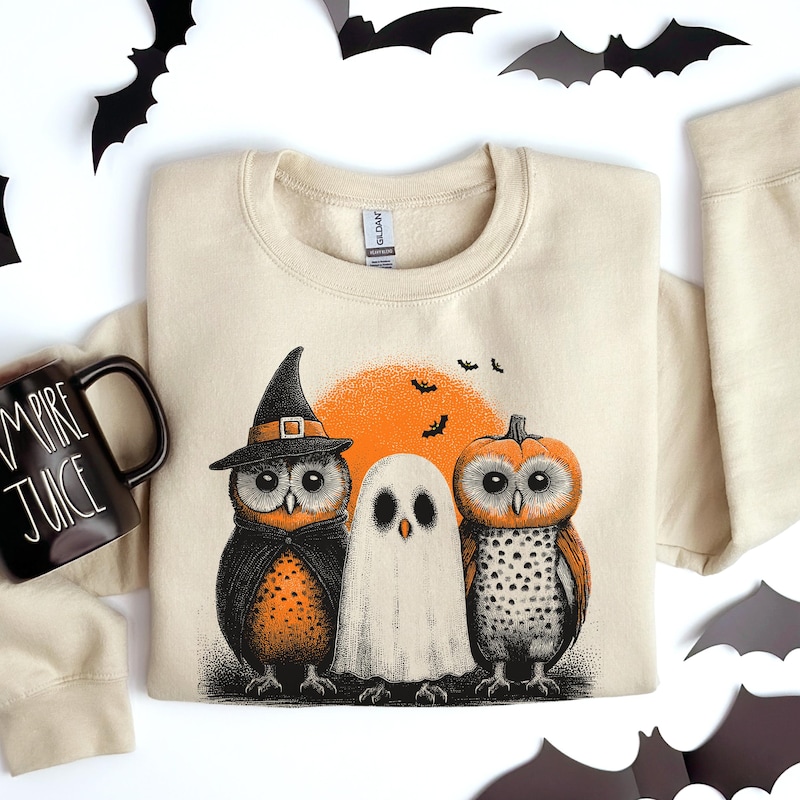 Owl Halloween Sweatshirt - Etsy