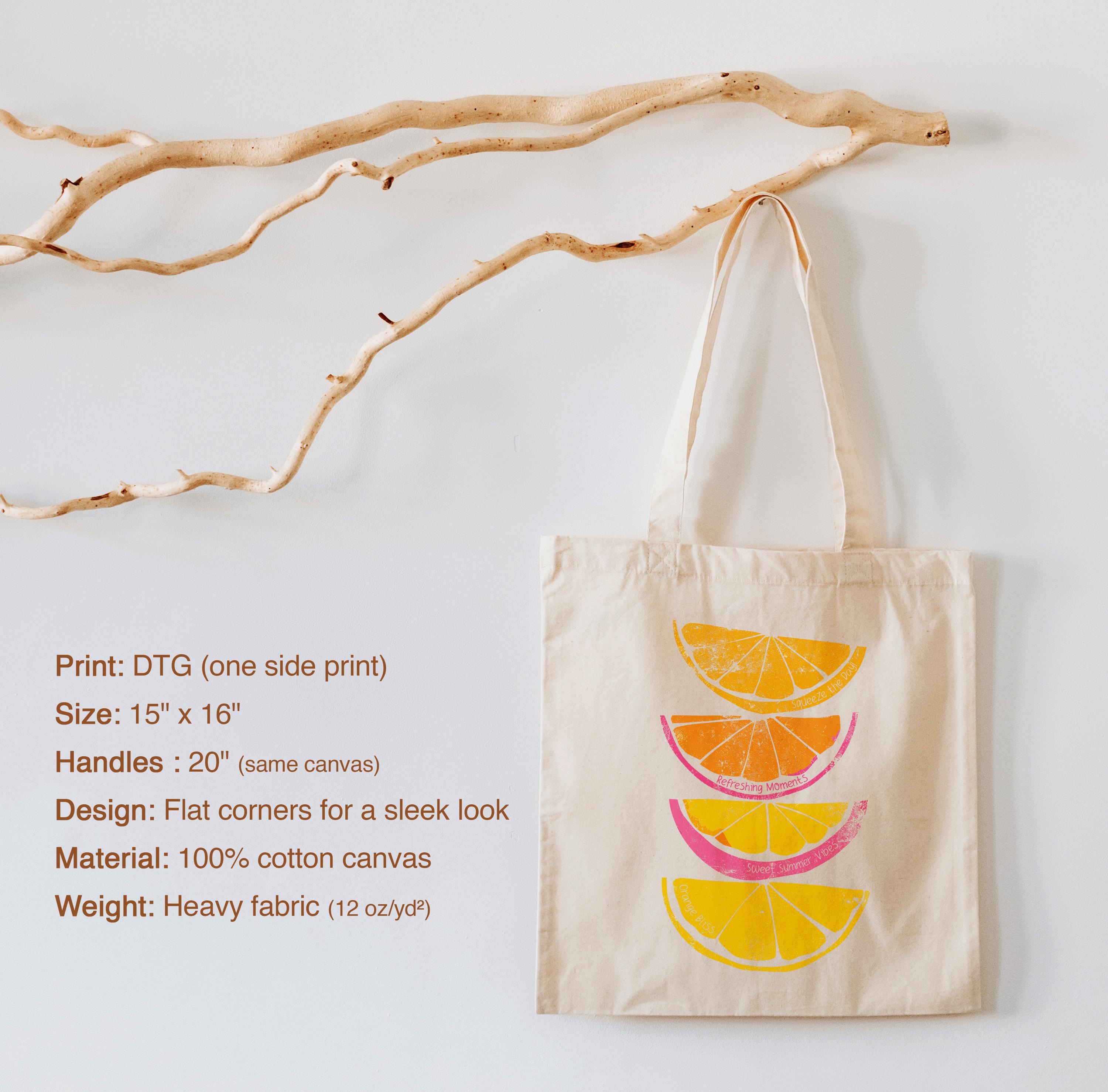 Orange Slices Tote Bag, Vintage Citrus Fruits Foldable Reusable Grocery ...