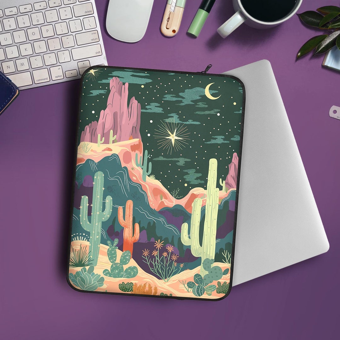 Cactus Laptop Sleeve, Western Tablet Case, Colorful Bohemian iPad Cover ...