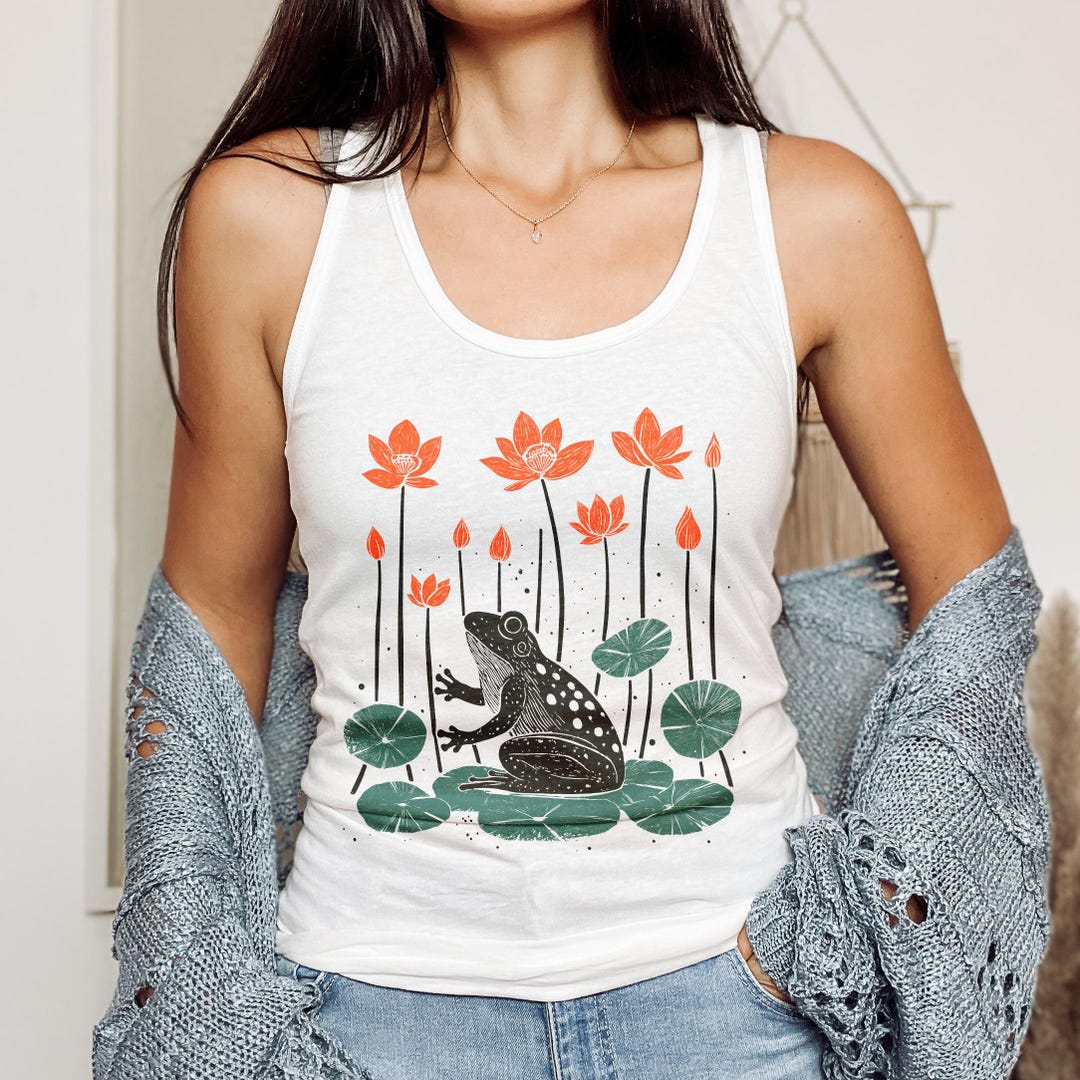 Frog Tank Top Frog Tanks Women Racerback Tank Tops Summer Camping Shirt ...