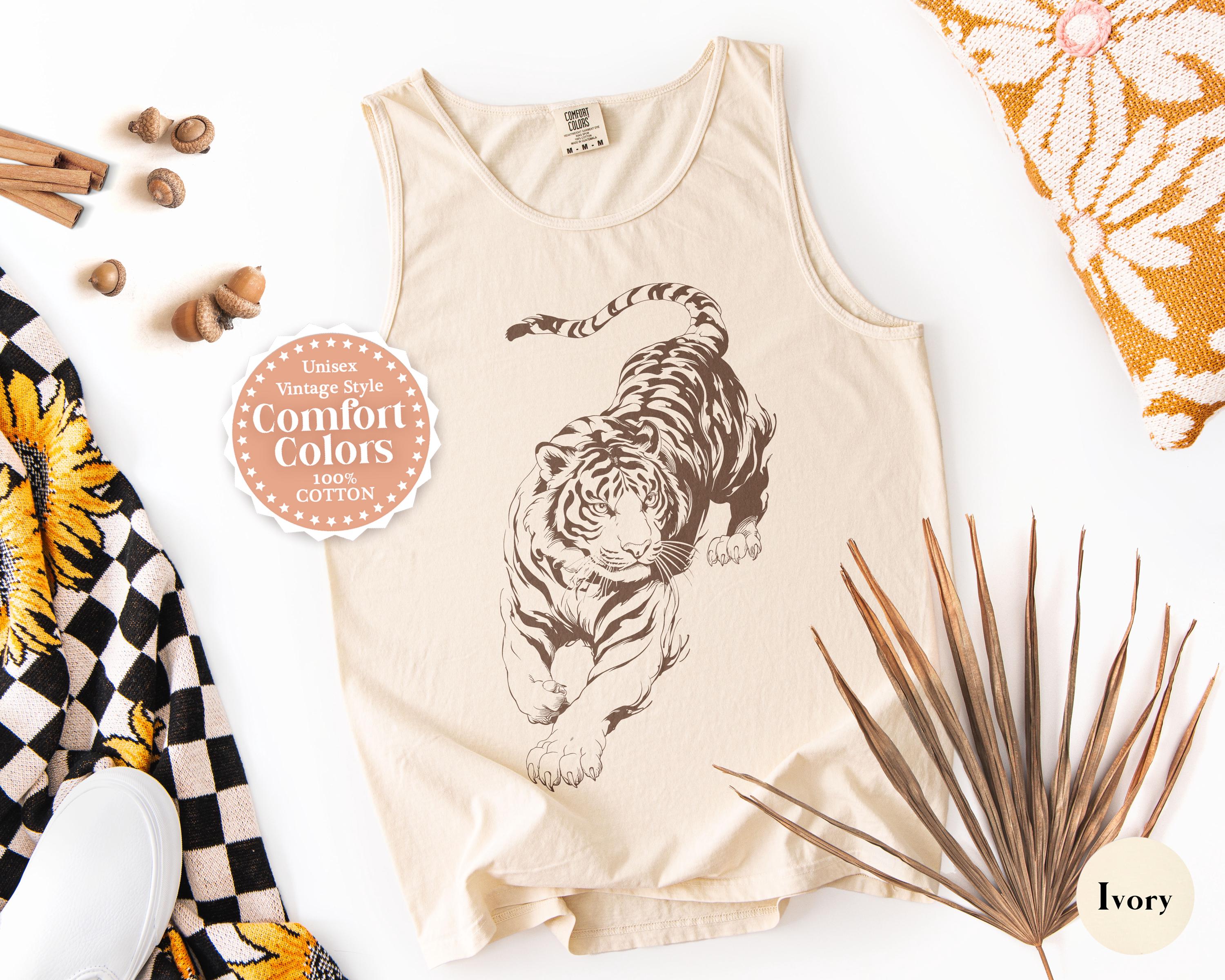 Vintage Tiger Tank Top Comfort Colors Tanks Cotton Men Women Tanktop ...