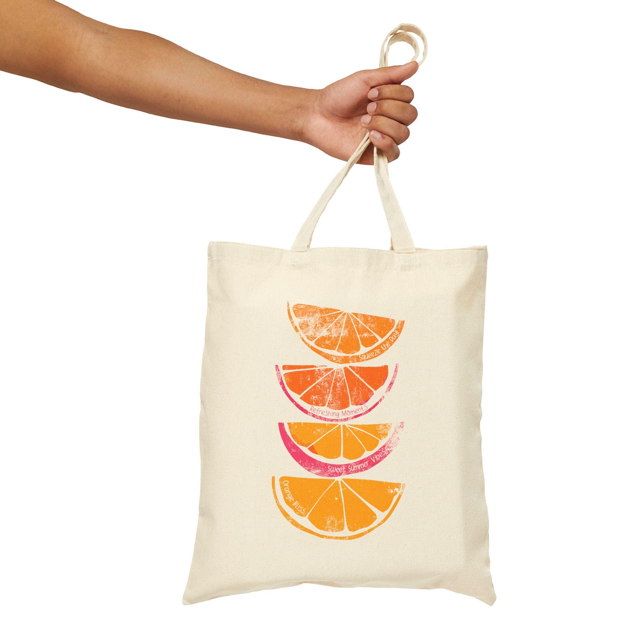 Orange Slices Tote Bag, Vintage Citrus Fruits Foldable Reusable Grocery ...