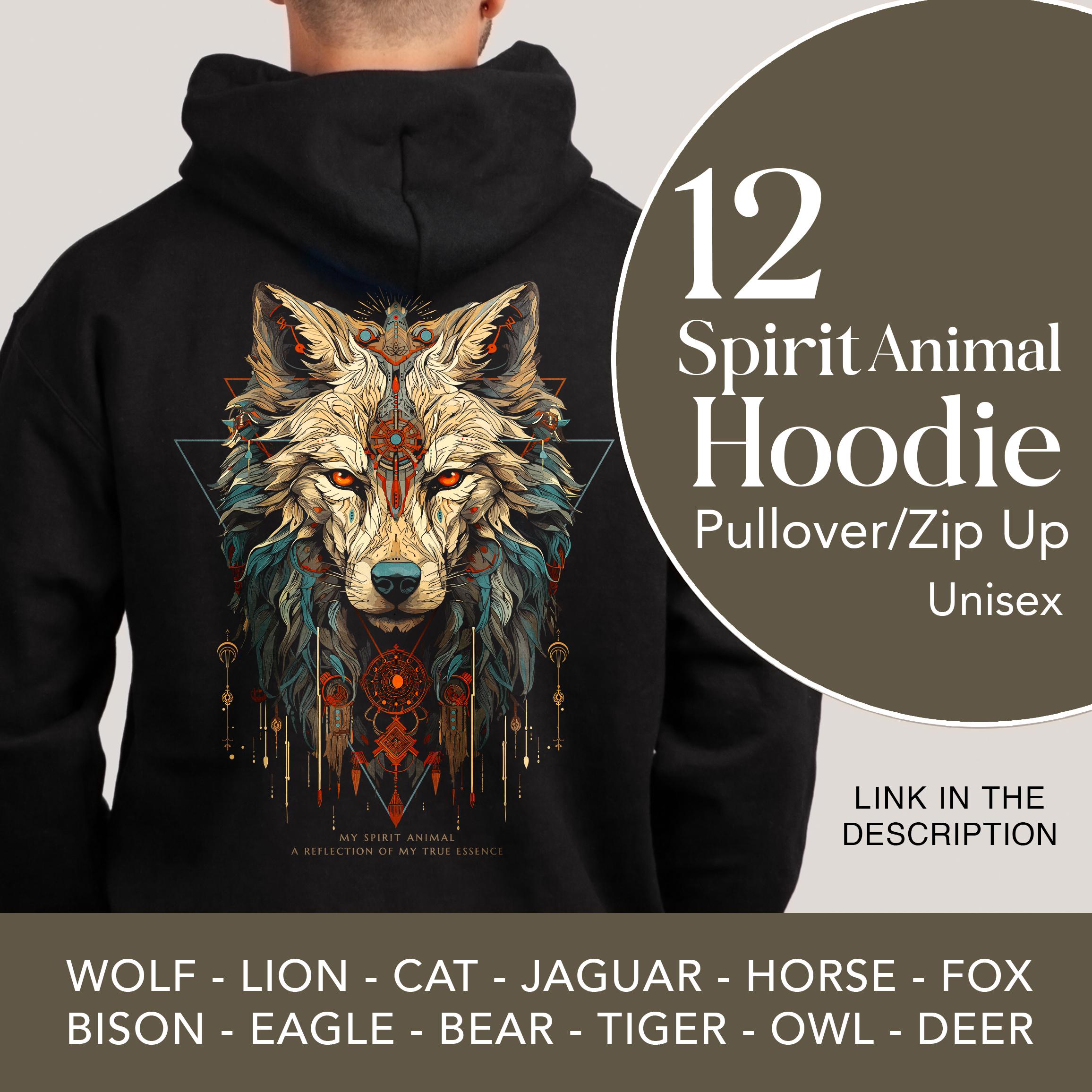 Buffalo Sweatshirt, Bison Spirit Animal Totem Sweater, Shamanic Power ...