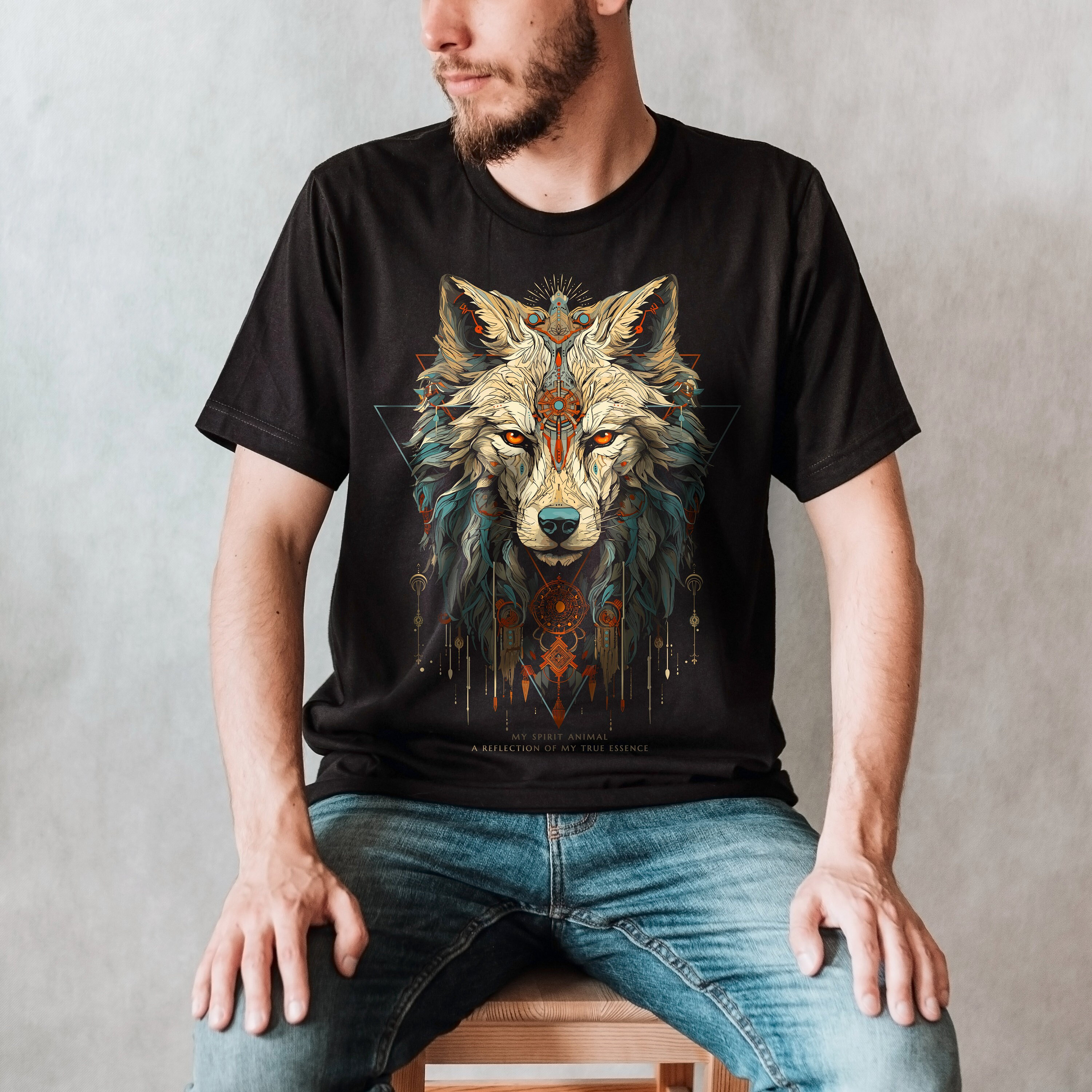 Wolf Shirt, WOLF SPIRIT ANIMAL T-shirt, Wolf Spirit Companion, Totem ...
