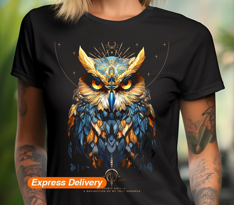 Owl Shirt Boho Celestial Owl Spirit Animal T-shirt Spiritual Shamanic ...