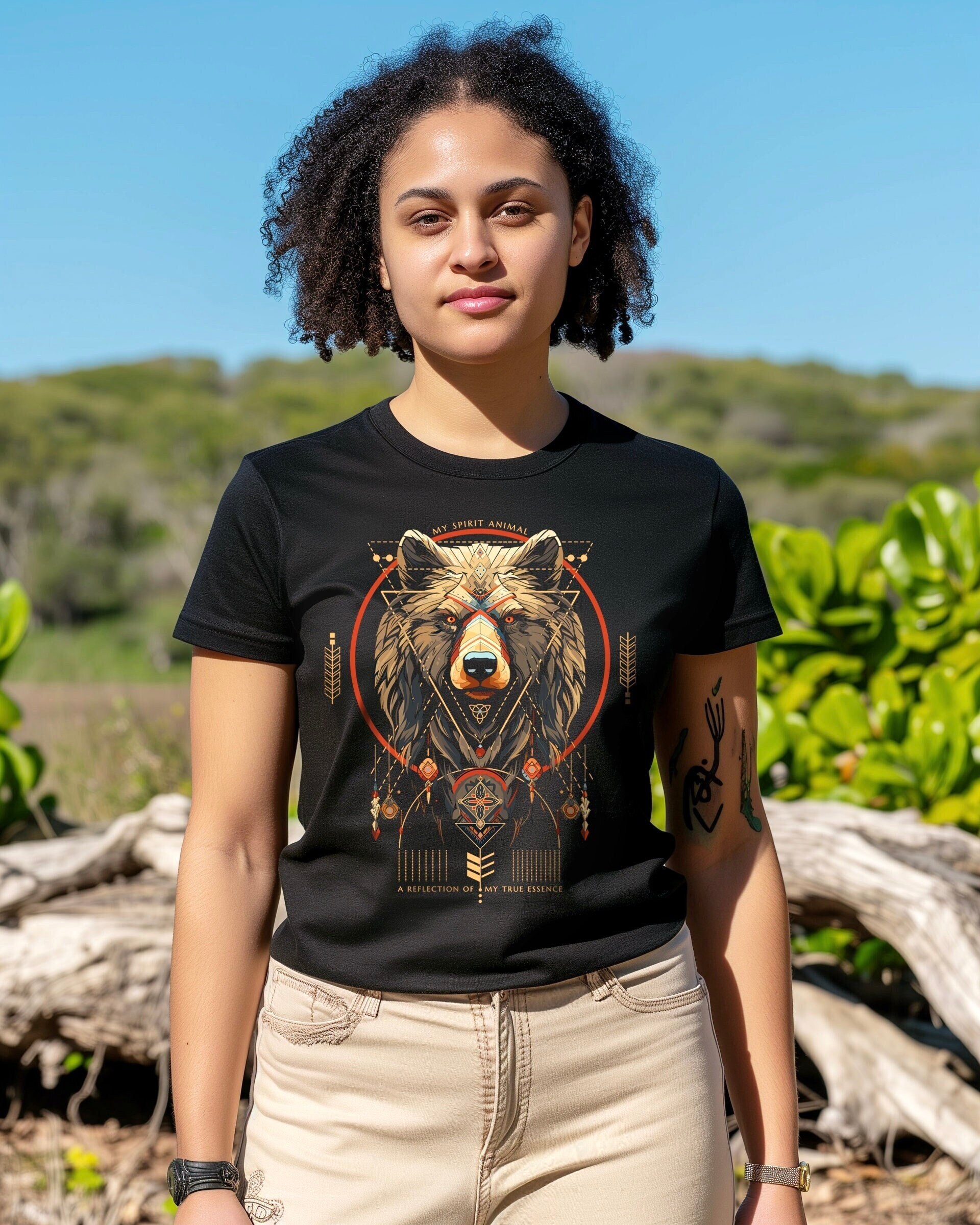 Bear Shirt Bear Spirit Animal T-shirt Indigenous Native Shirt Tribal ...