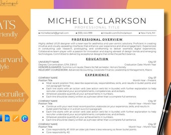 Resume Template Google Docs, MS Word, Mac Pages Editable Professional ...