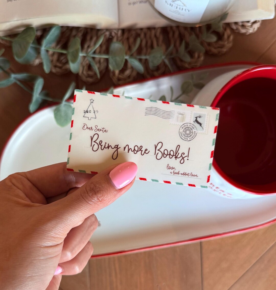 Dear Santa Sticker, Bookish Christmas Sticker, Waterproof Kindle ...