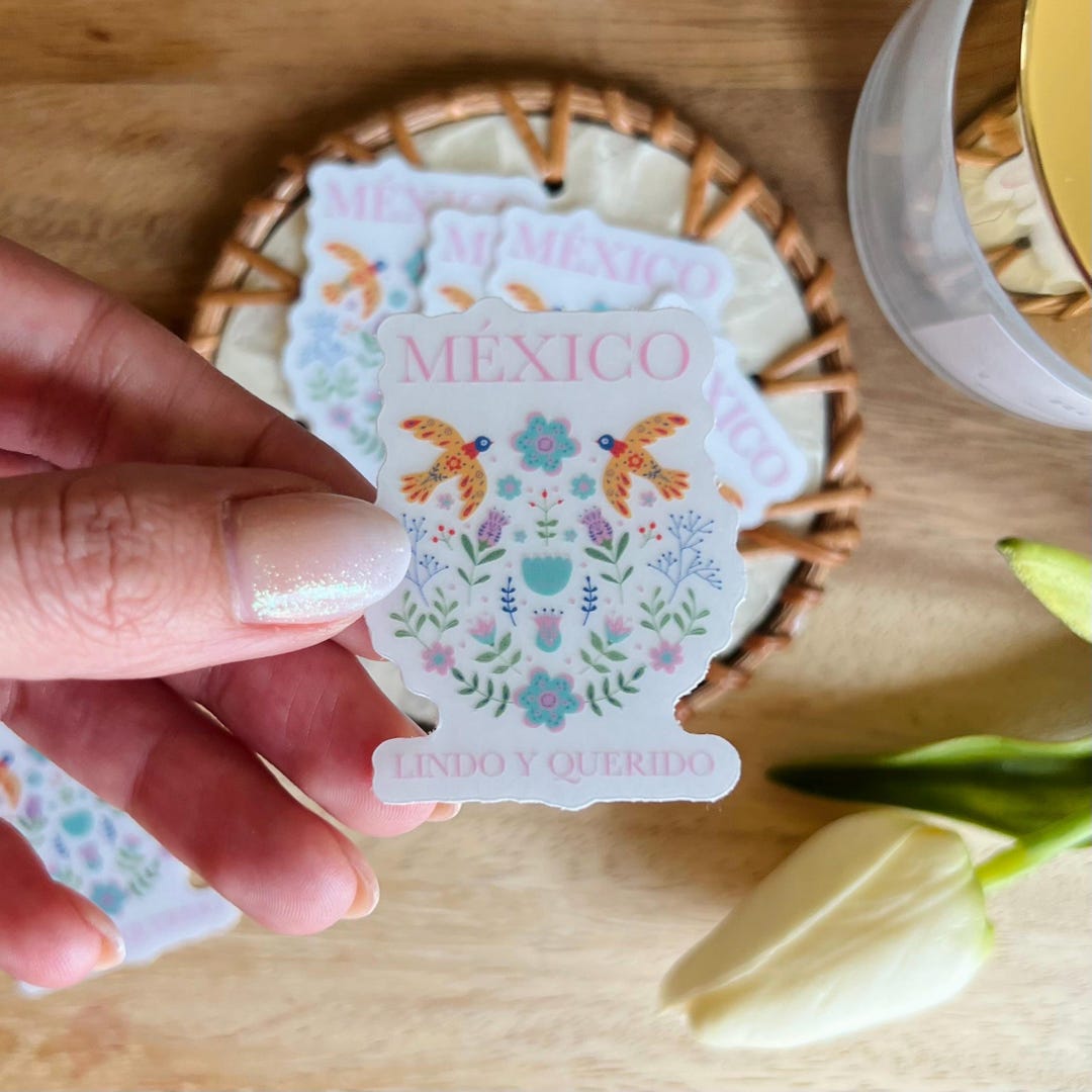 Mexico Lindo Y Querido Latin Sticker Laptop Stickers Floral Water ...