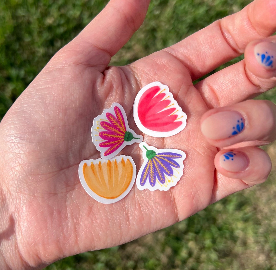 Floral Pack of 4 Gap Filler Mini-stickers Stickers - Etsy