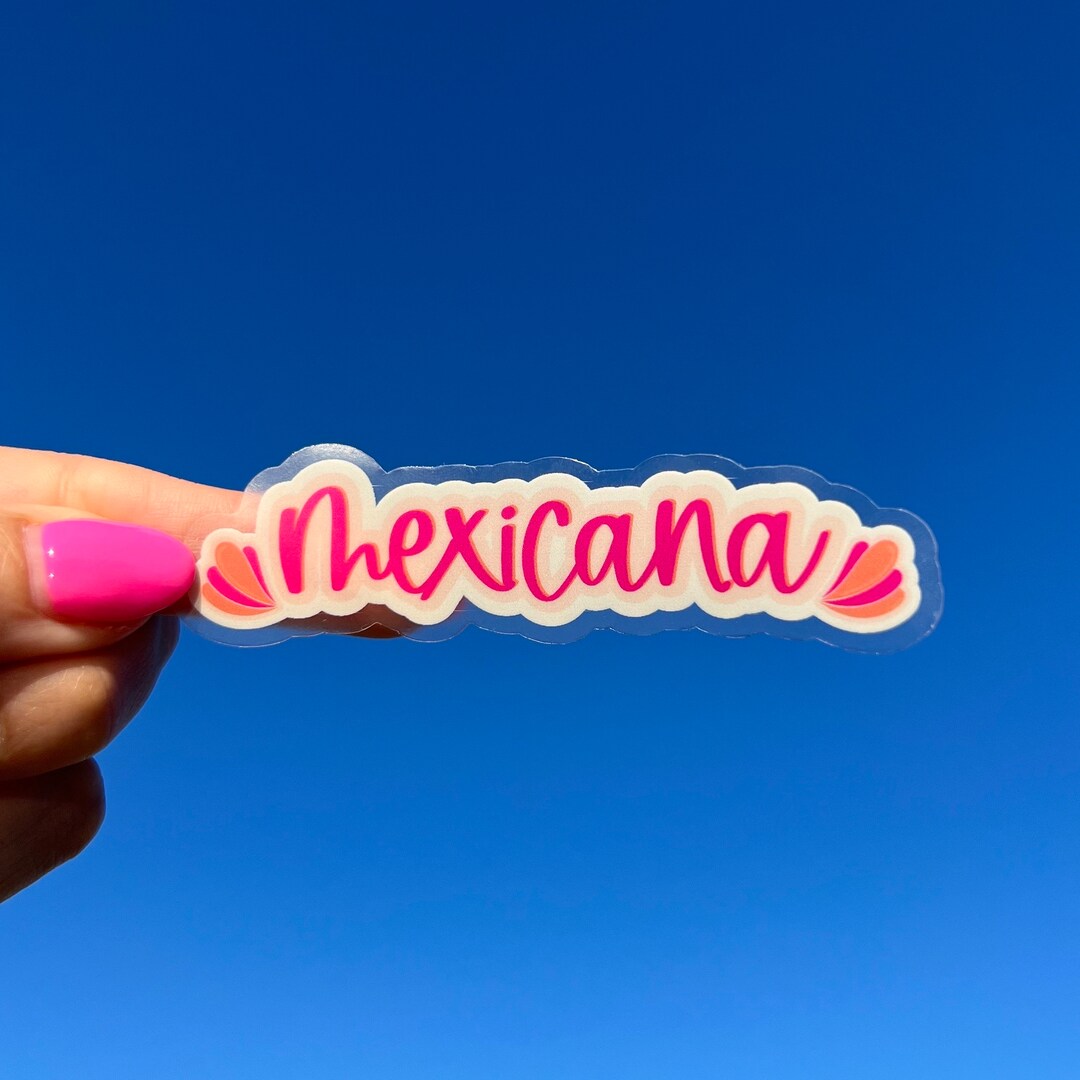 Mexicana Word Sticker Mexican Sticker Pink Water Bottle Stickers Funny ...