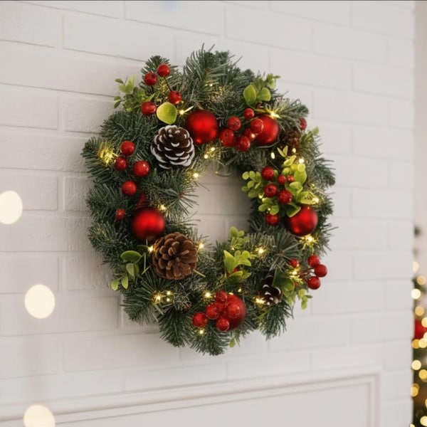 11” Christmas Wreath - Etsy UK