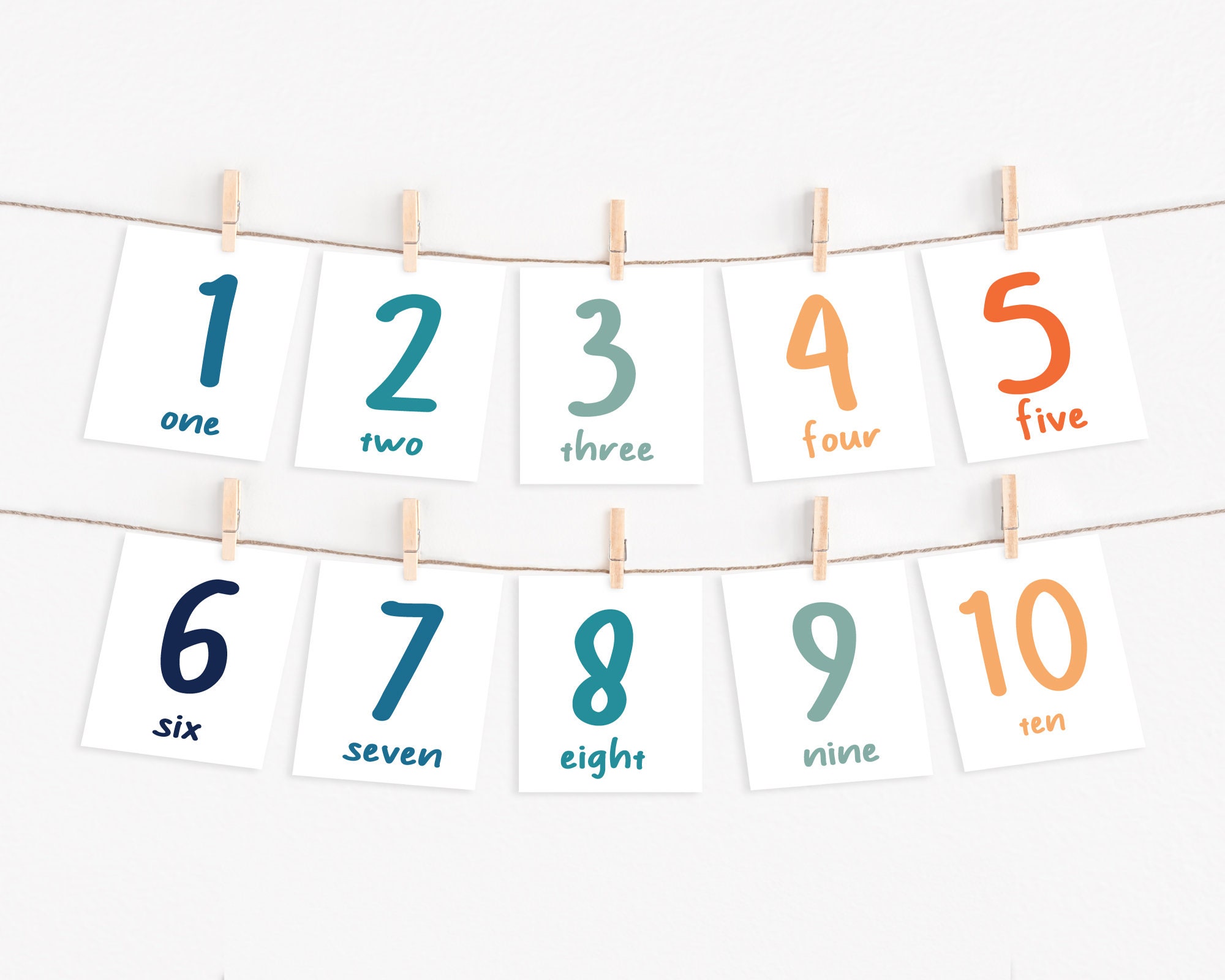 Number Flashcards 0-10 Flashcards Preschool Counting - Etsy