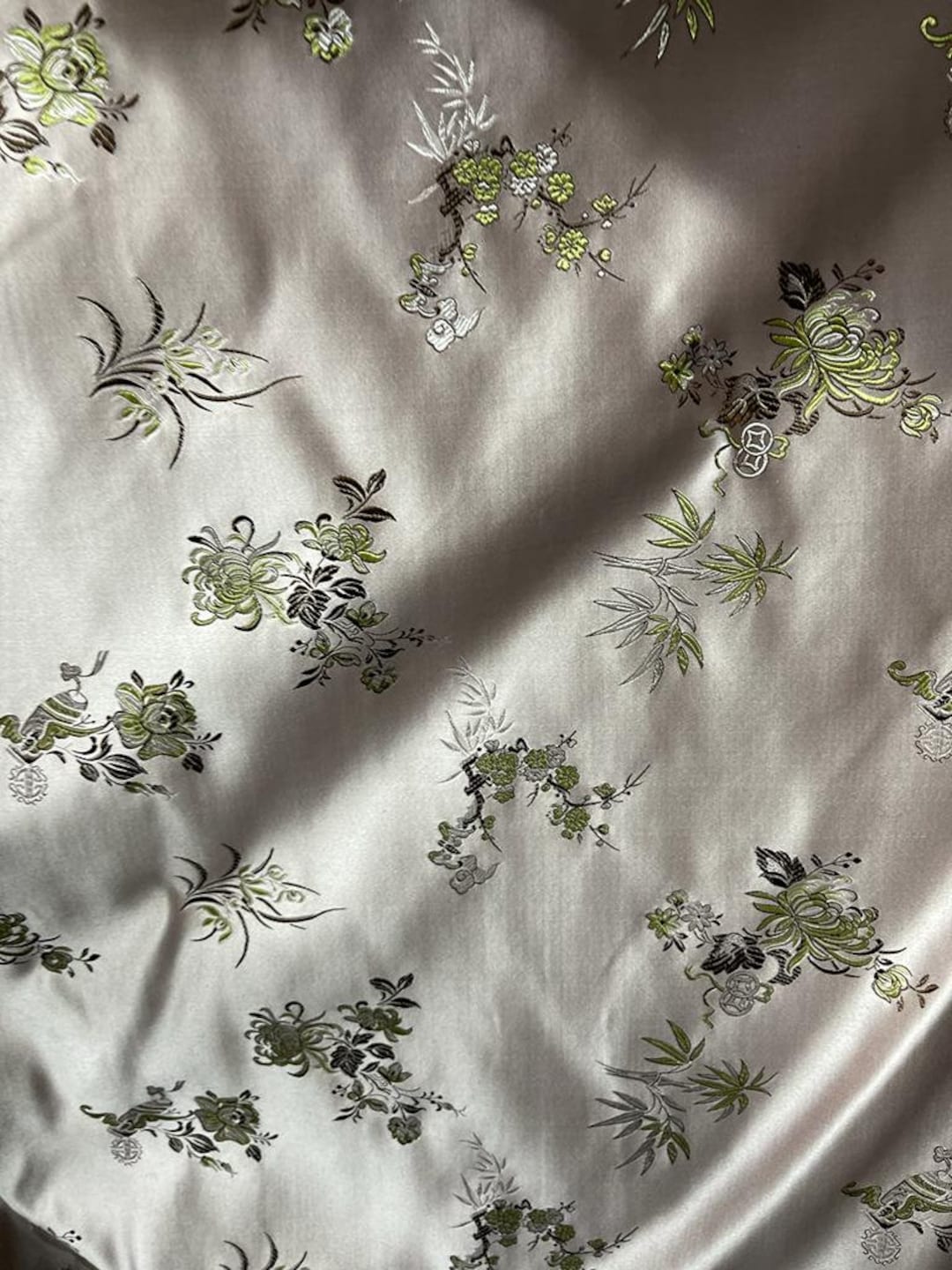 SILK FLORAL BROCADE Fabric - Etsy