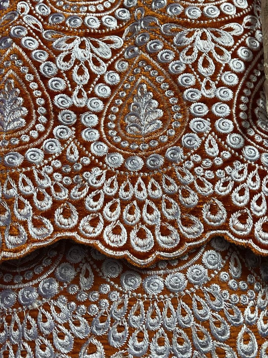 VELVET EMBROIDERED FABRIC - Etsy