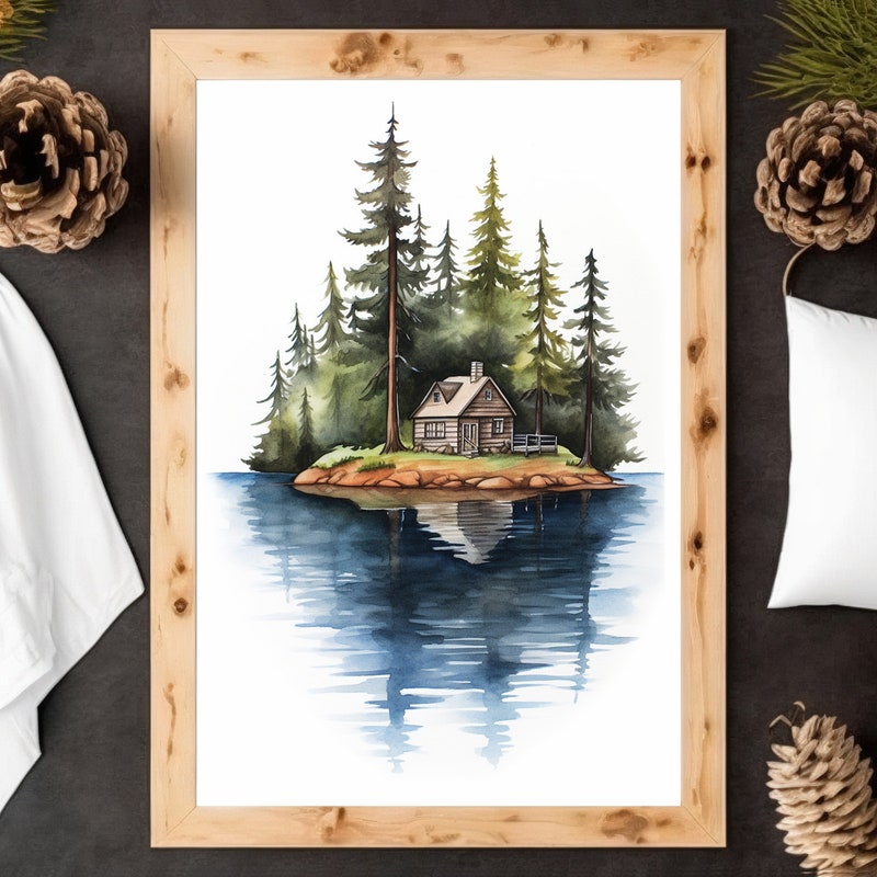 Log Cabin Art - Etsy