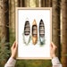 Three Canoes Watercolor Print Watercolor Canoe Art Kayak - Etsy