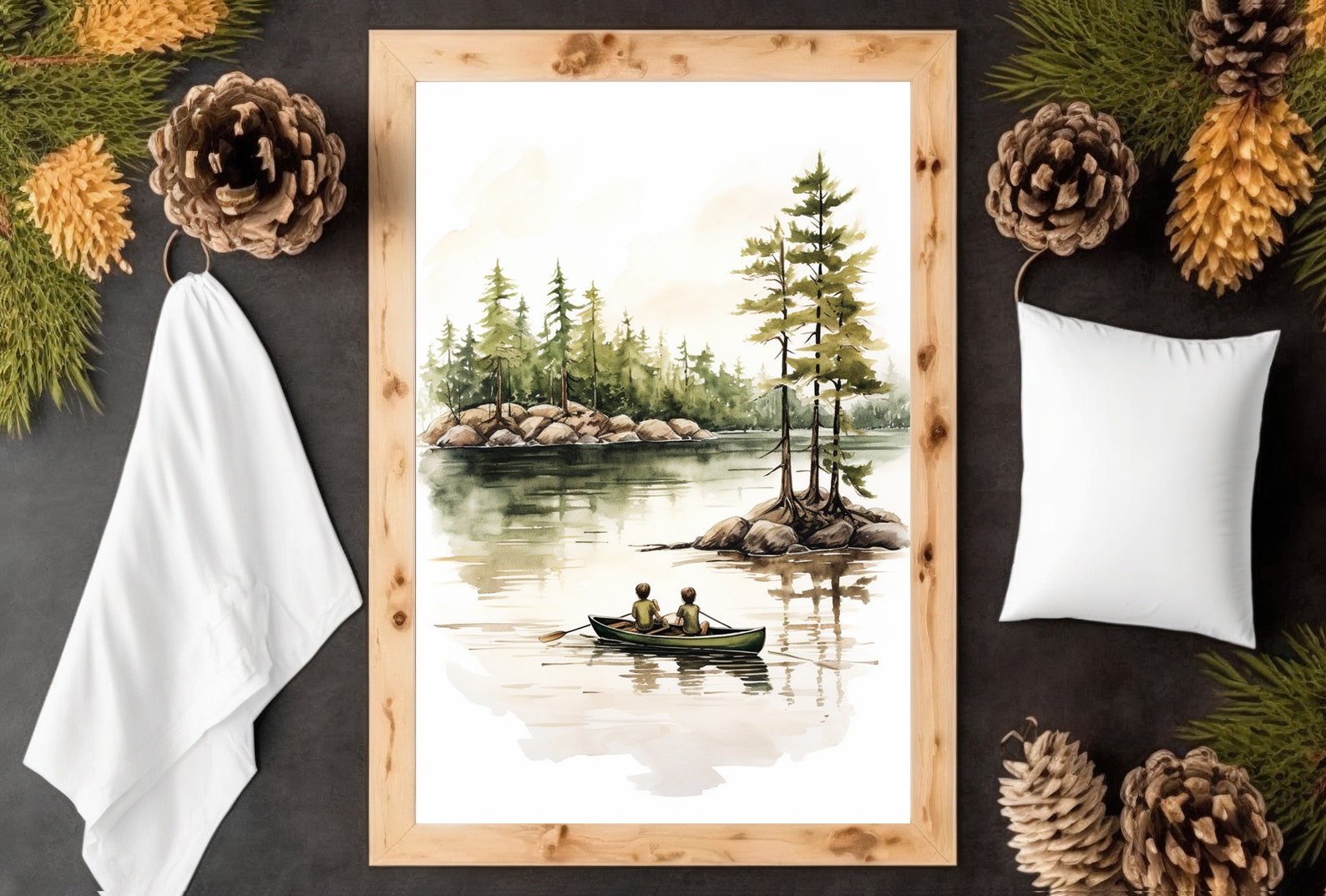 Adventure Canoe Art Print Storybook Wall Art, Lake Life, Neutral Colors ...