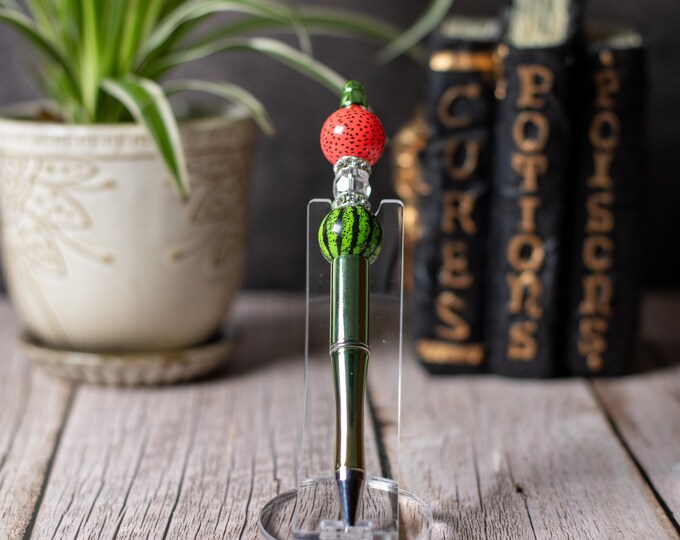 Watermelon Beaded Pen, Ball Point Pen, Summer Gift, Gift for Watermelon ...
