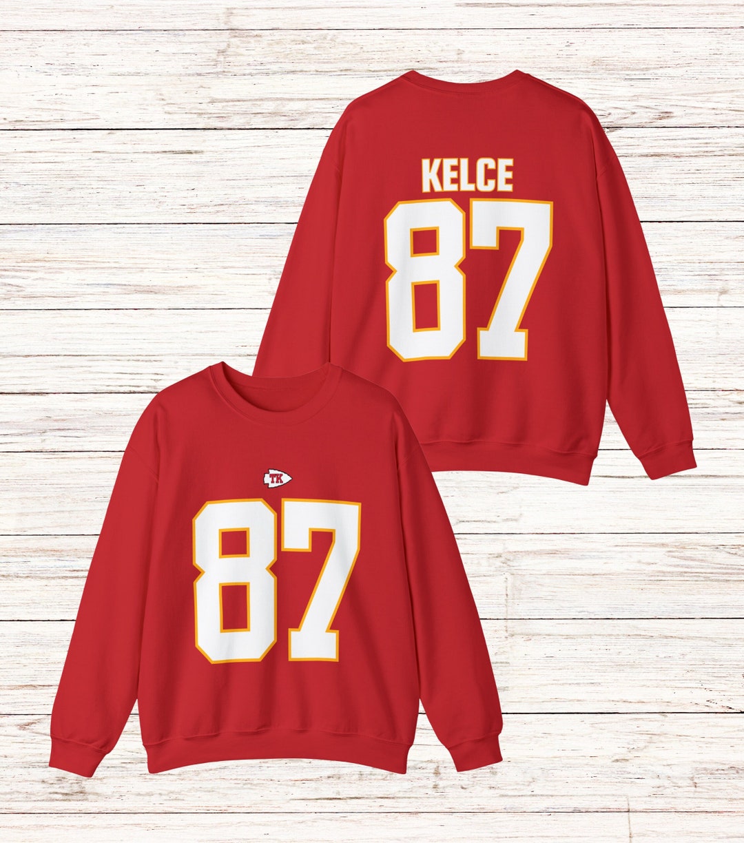 Travis Kelce Kansas City Crewneck Sweatshirt Jersey - Etsy