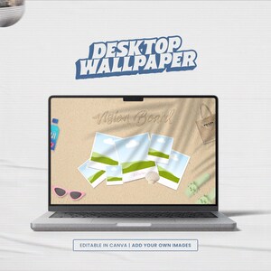 MacBook Desktop Wallpaper, Canva Template, Vision Board Template, - Etsy