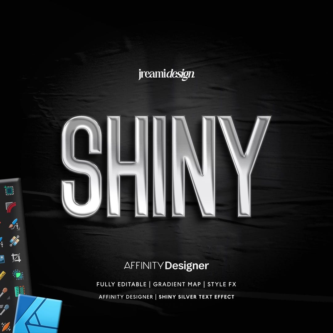 Affinity Designer Text Effect, Shiny Silver Text Effect - Etsy