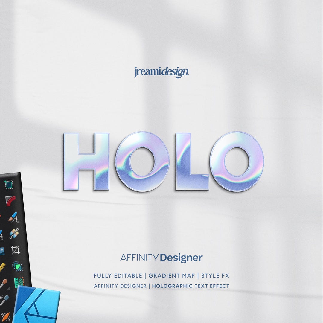 Affinity Designer Text Effect, Holographic Text Effect - Etsy