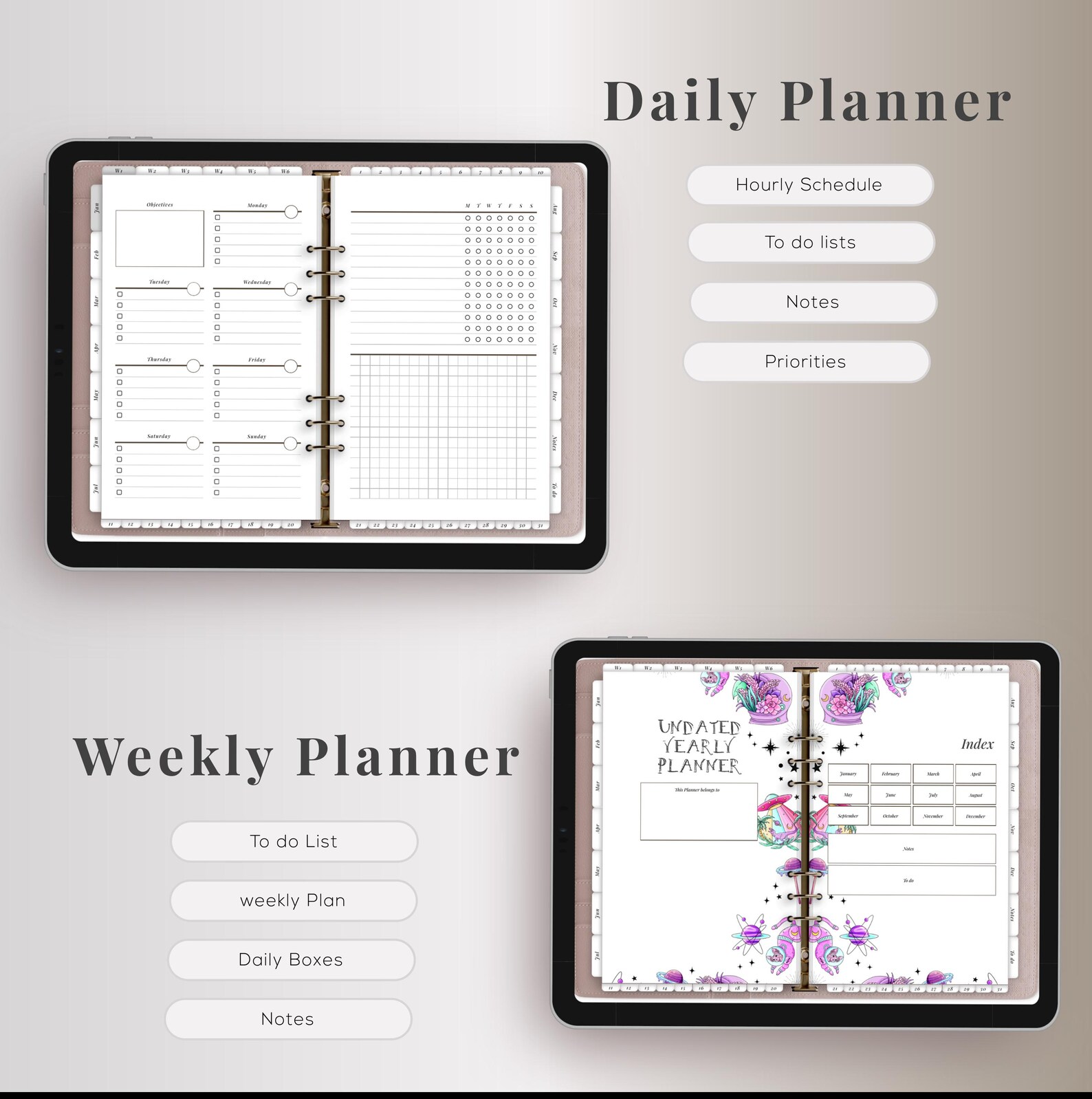 Undated Planner Digital Undated Planner Daily Digital Planner Digital ...