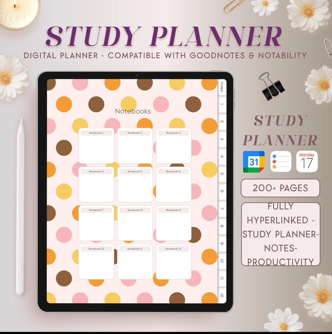 Study Digital Planner Study Planner Digital Student Study Planner Study ...