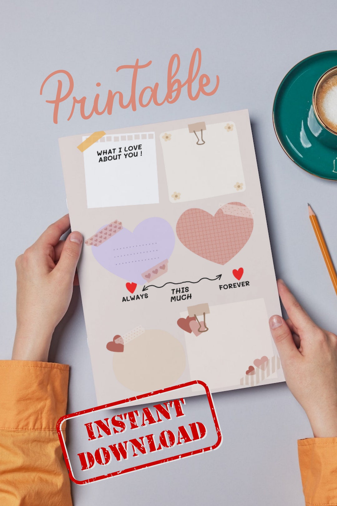 Things I Love About You Printable Journal Couple Couple Reasons Love ...