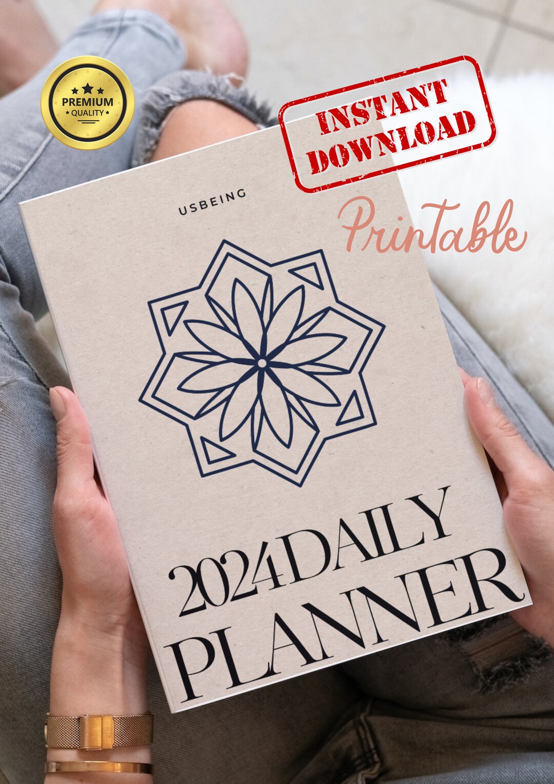 2024 Printable Daily Planner Scrap Book Style Planner Daily Monthly ...