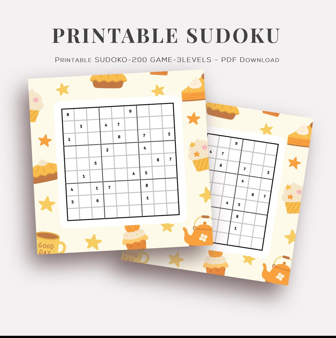 Sudoko Printable 200 Sudokus Printable Soduko Pdf Printanle 100 Pages ...
