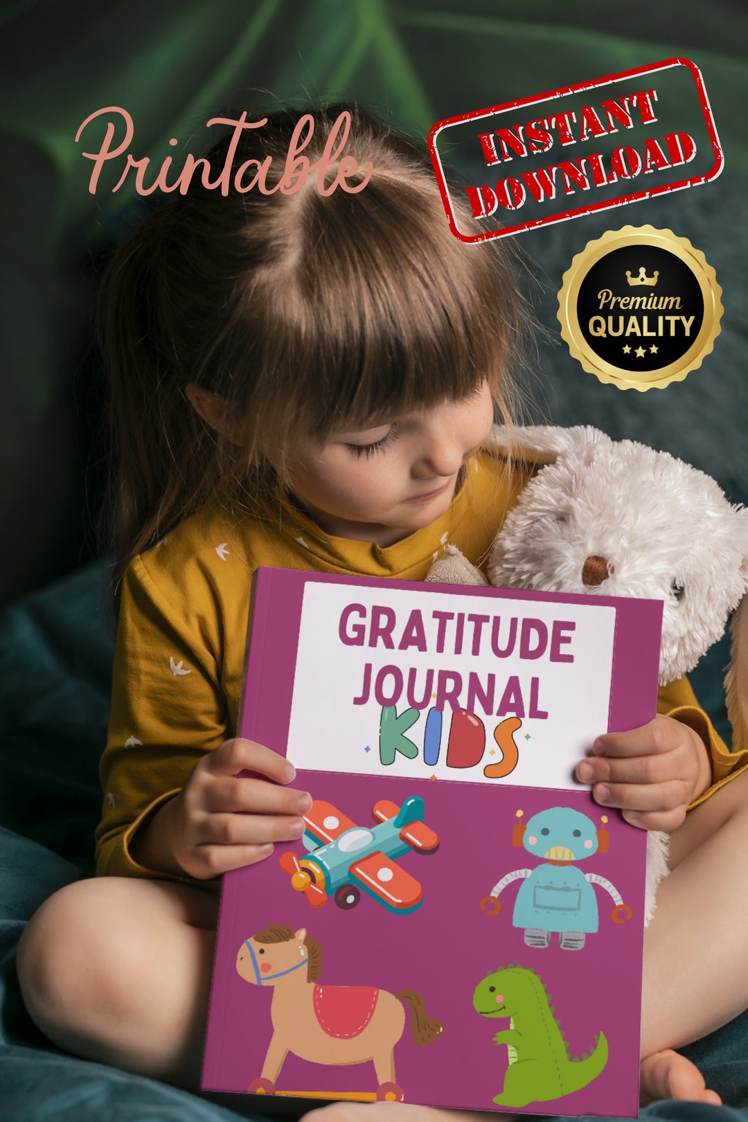 Kids Gratitude Journal 2024 Printable Kids Gratitude Planner Daily ...