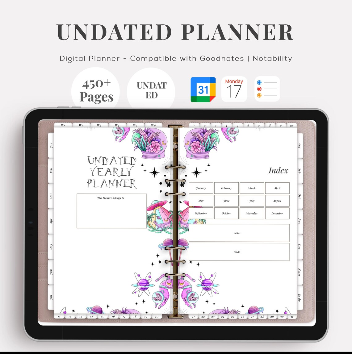 Undated Planner Digital Undated Planner Daily Digital Planner Digital ...