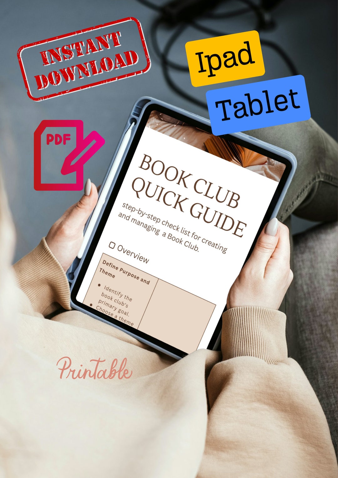 Digital Book Club Guide Check List Quick Book Club Setup Planner ...