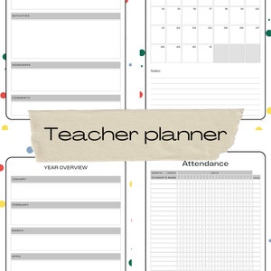 Printable Instant Download Teacher Year Planner for Teachers Teacher ...