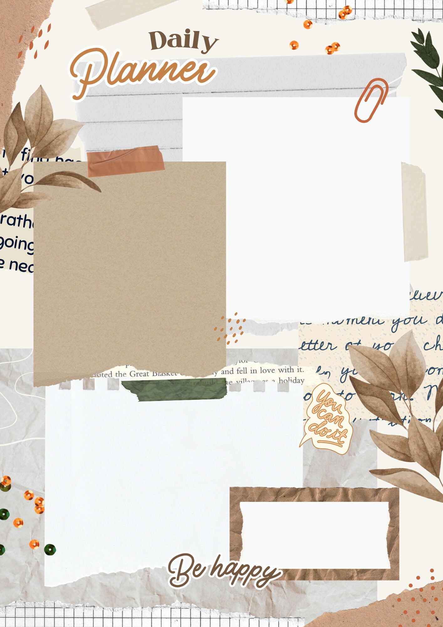 2024 Printable Daily Planner Scrap Book Style Planner Daily Monthly ...