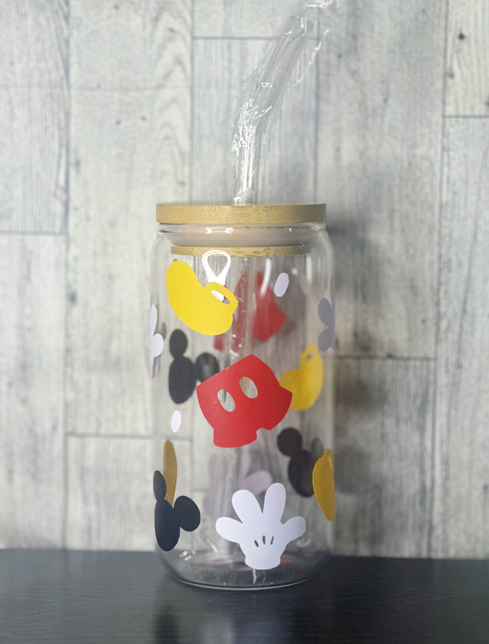 Mickey Mouse Glass Cup ( Rhinestone Lid NOT Included, Buy Separately ...